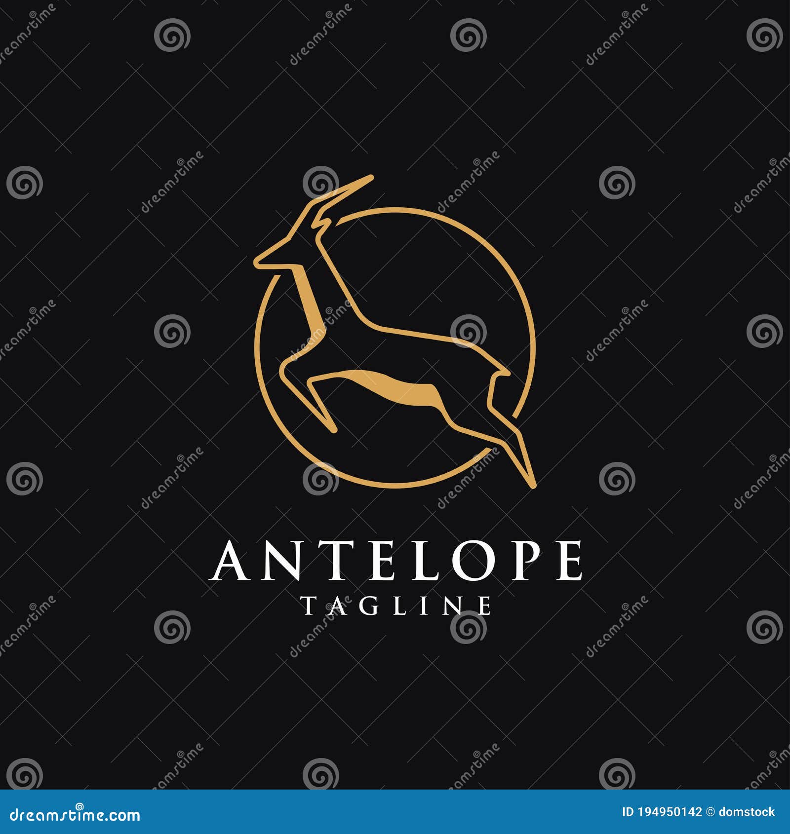 Minimalist Jumping Antelope Logo Icon Vector Template Stock Vector ...