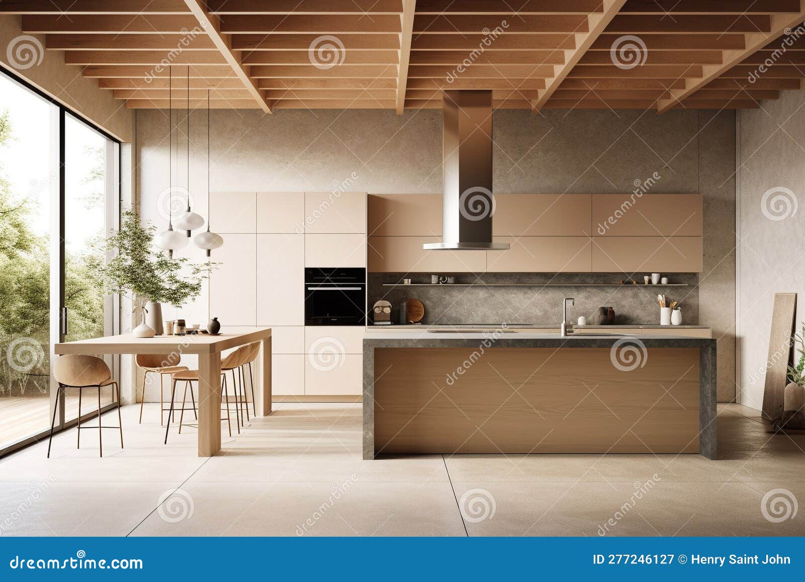 Minimalist Kitchen Designs: Modern, Clean, and Functional Stock Image ...