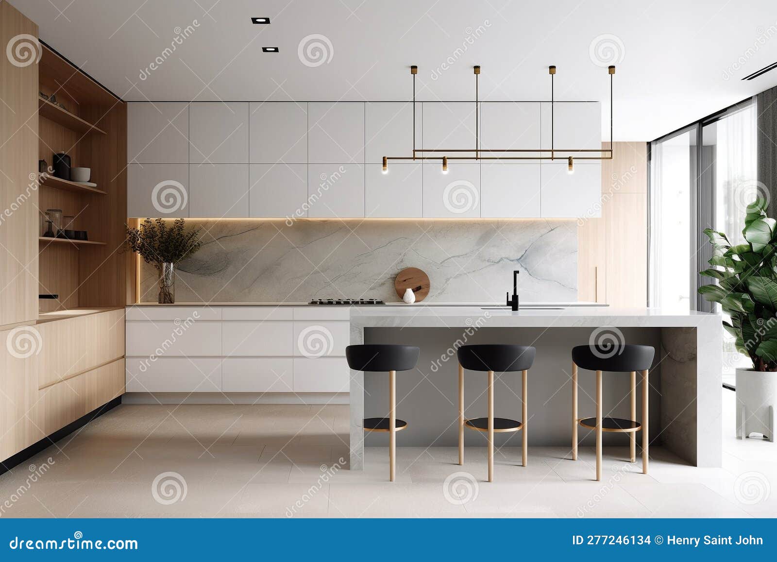 Minimalist Kitchen Designs: Modern, Clean, and Functional Stock Photo ...