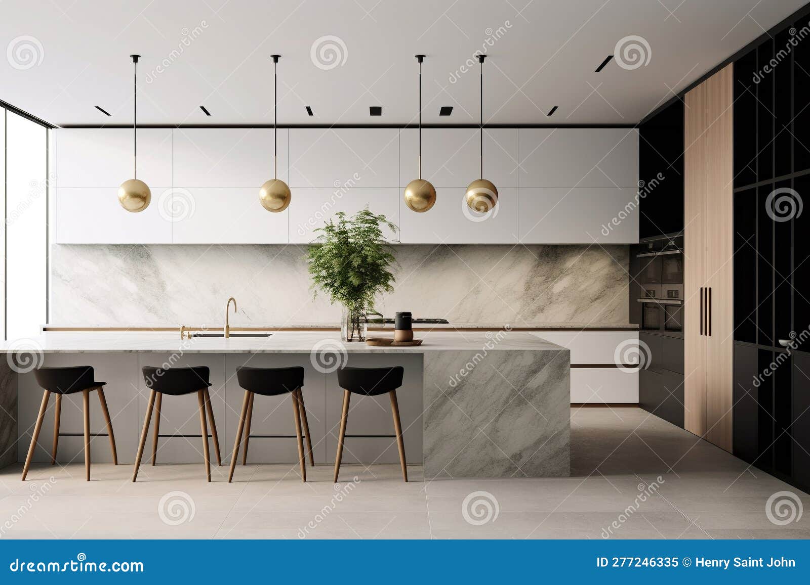 Minimalist Kitchen Designs: Modern, Clean, and Functional Stock Image ...