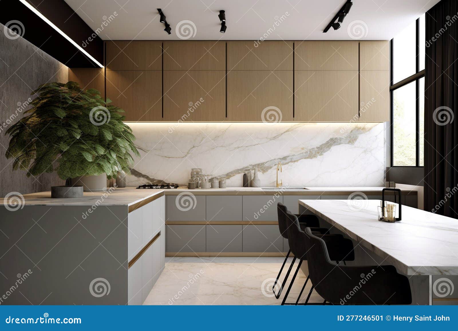 Minimalist Kitchen Designs: Modern, Clean, and Functional Stock Image ...