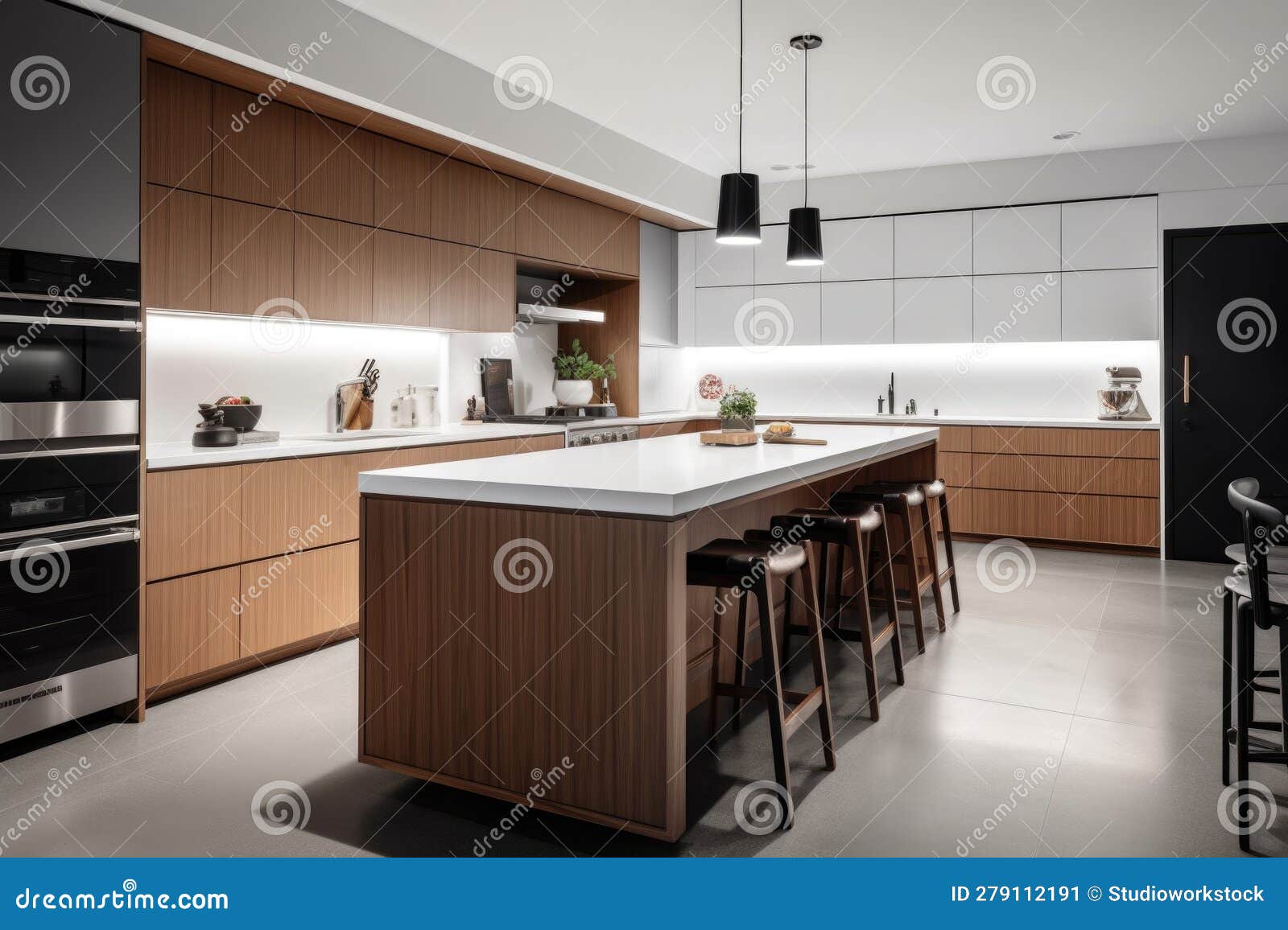 A Minimalist Kitchen with Sleek, Streamlined Appliances and Simple ...