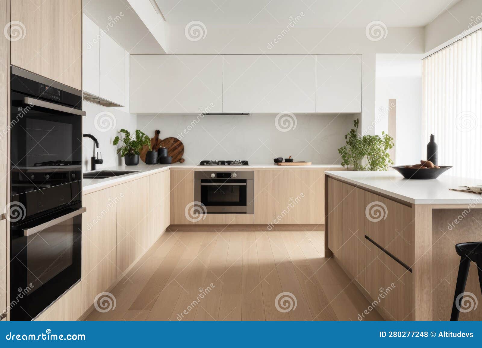 A Minimalist Kitchen with Sleek, Streamlined Appliances and Simple ...