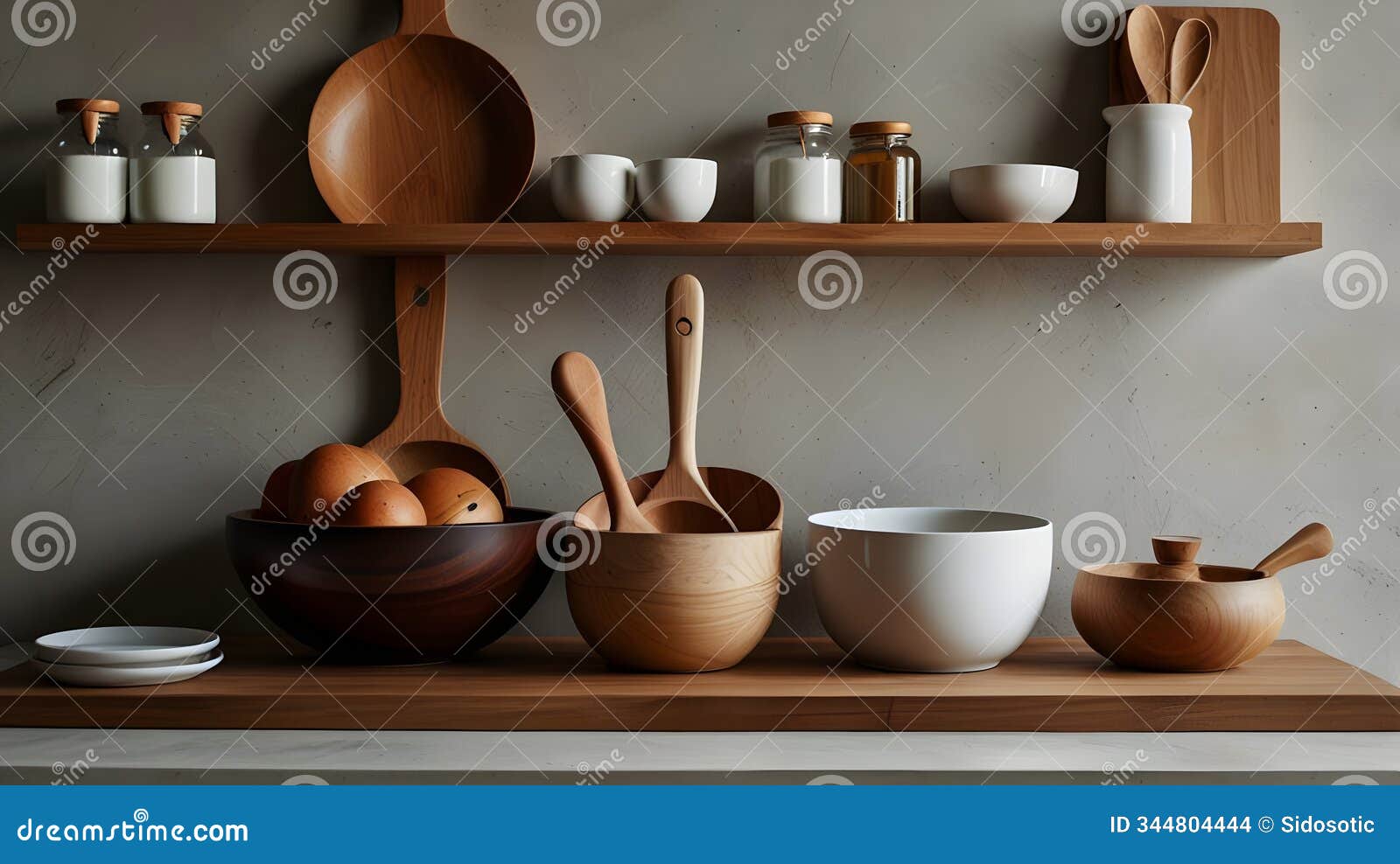 Minimalist Kitchen Utensil Setup Stock Illustration - Illustration of ...