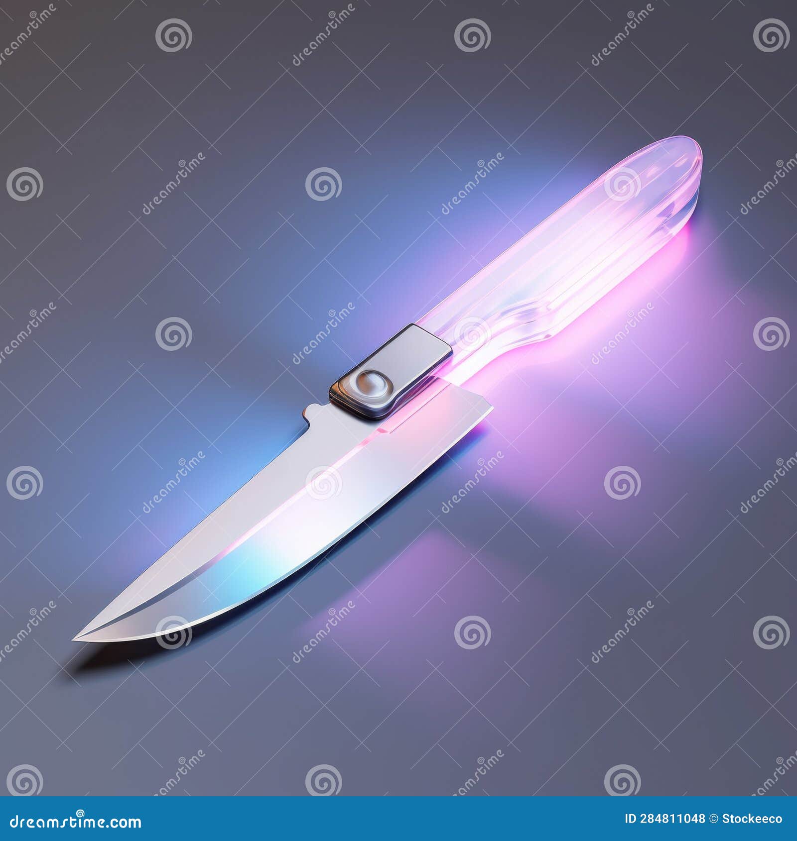 Minimalist Knife Design with Translucent Glass Melt Effect Stock ...