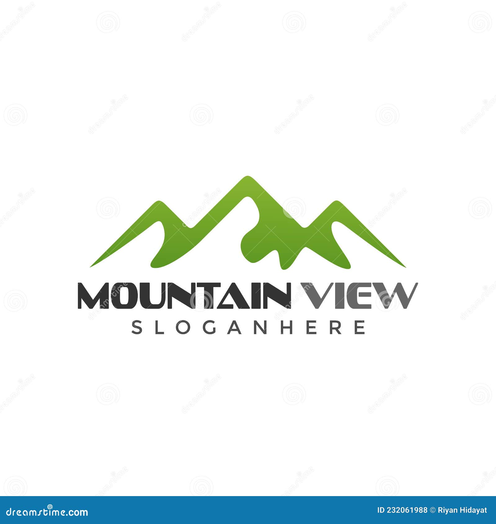 Minimalist Landscape View Mountain Peaks Logo Vector Design, Creative ...
