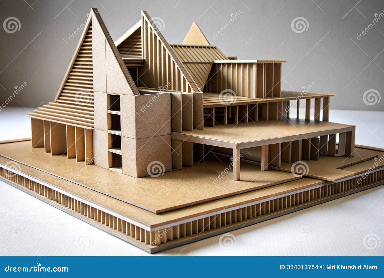 Minimalist Laser Cut Cardboard Structure Representing a Modern ...