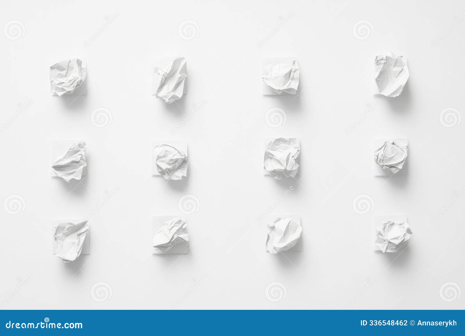 Minimalist Display of Crumpled White Paper Sheets for Modern Design and ...