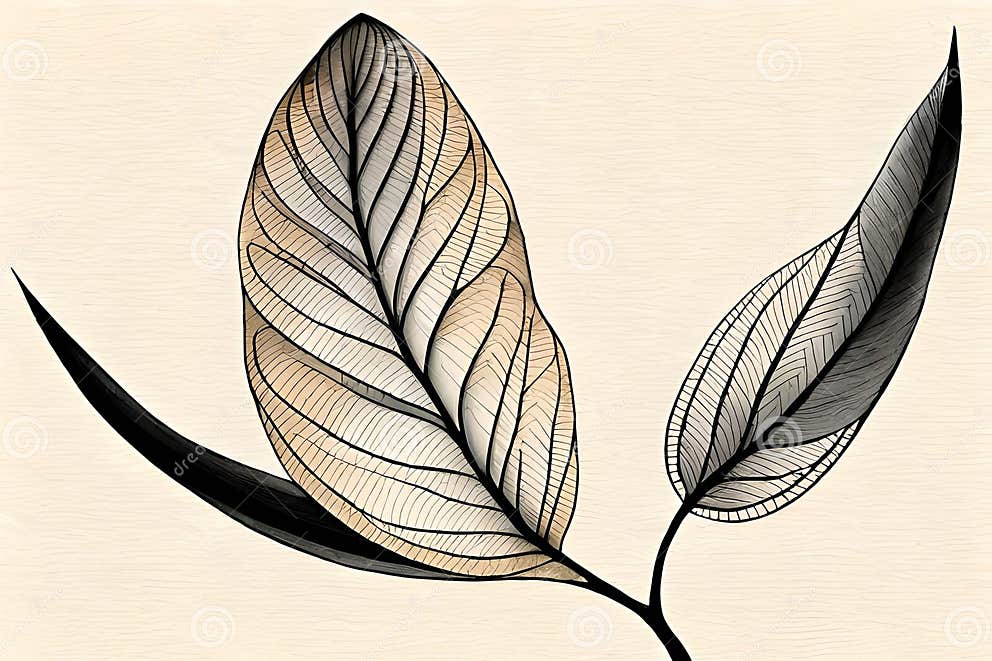 Minimalist Leaf Art. Minimal Abstract Design Stock Illustration ...