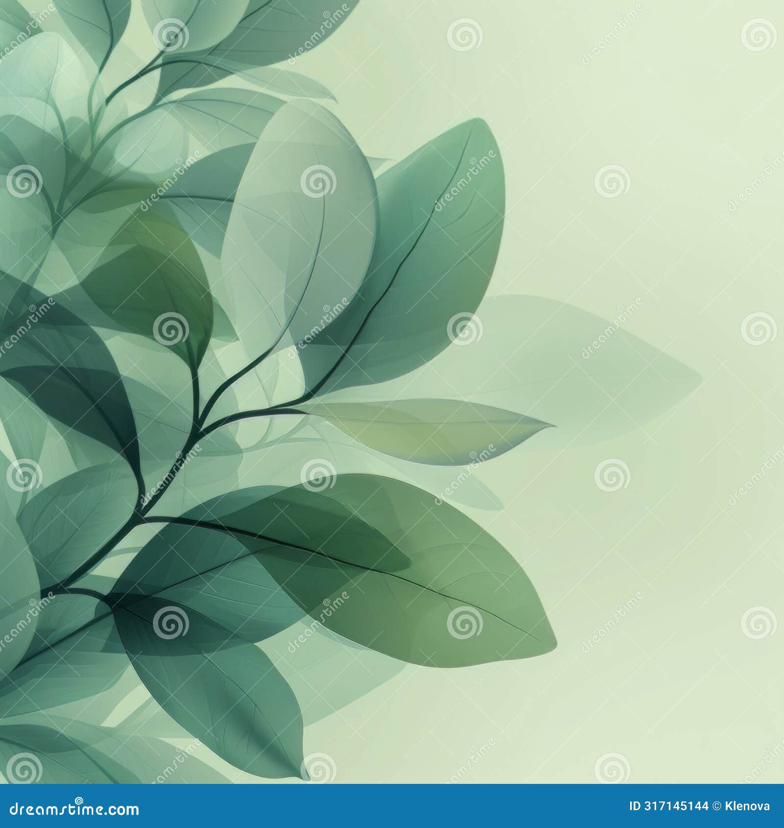 Minimalist Leaf Design with Soft Green Tones on Light Background Stock ...