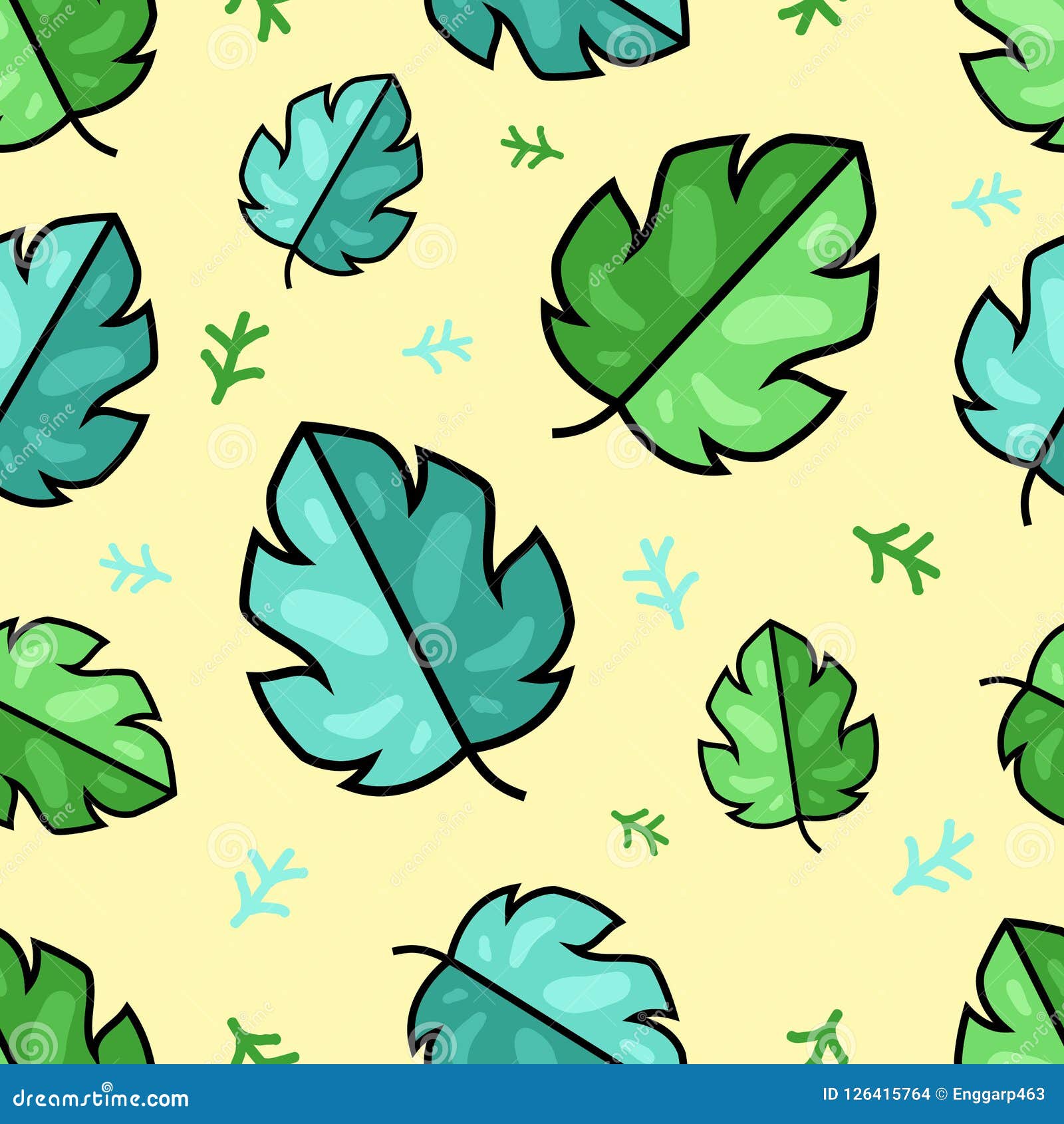 Minimalist Leaf Seamless Pattern. Endless Repeatable Graphic Stock ...