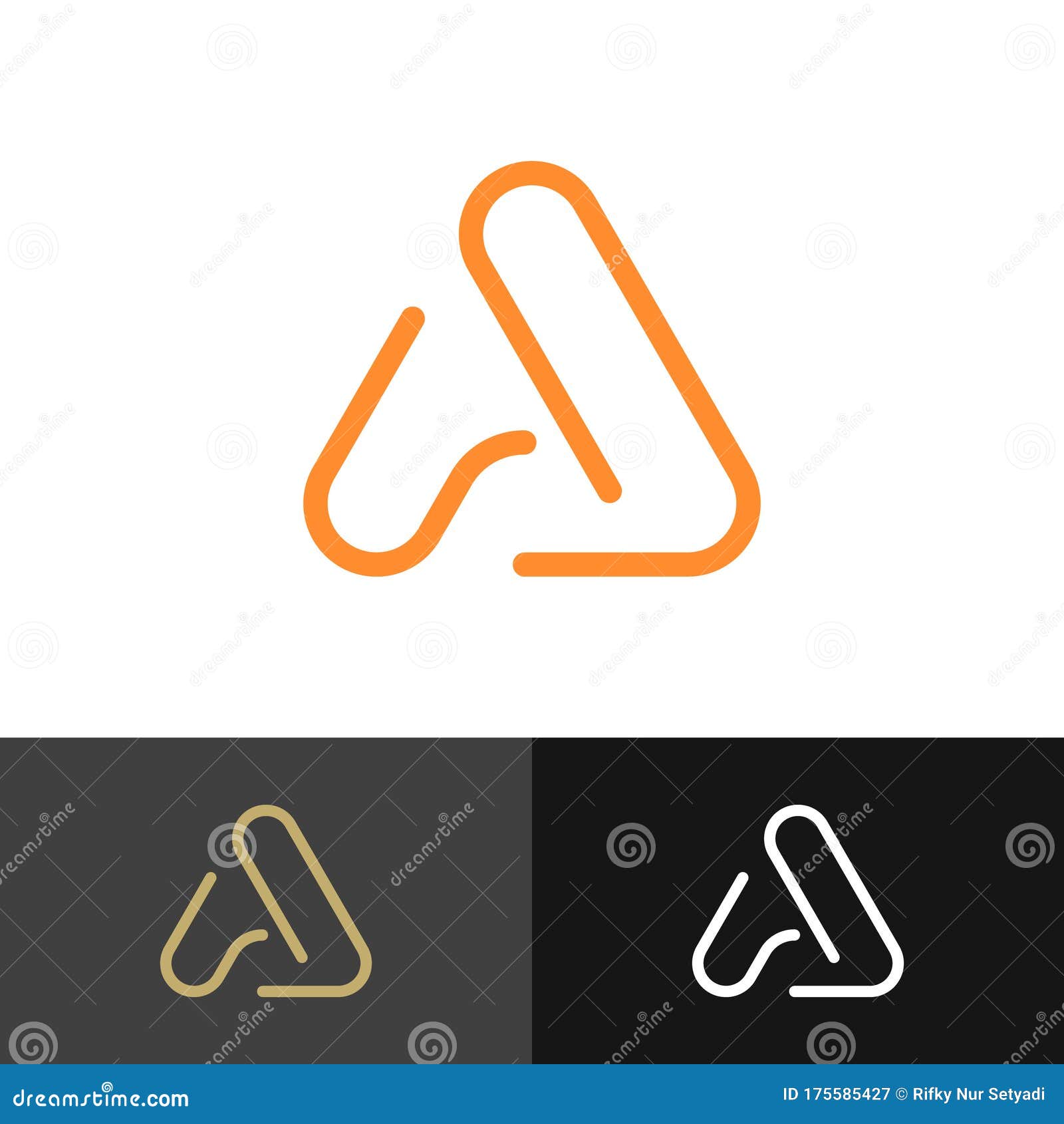 Minimalist Letter a Logo with Line Style. Triangle Logo Design Stock ...