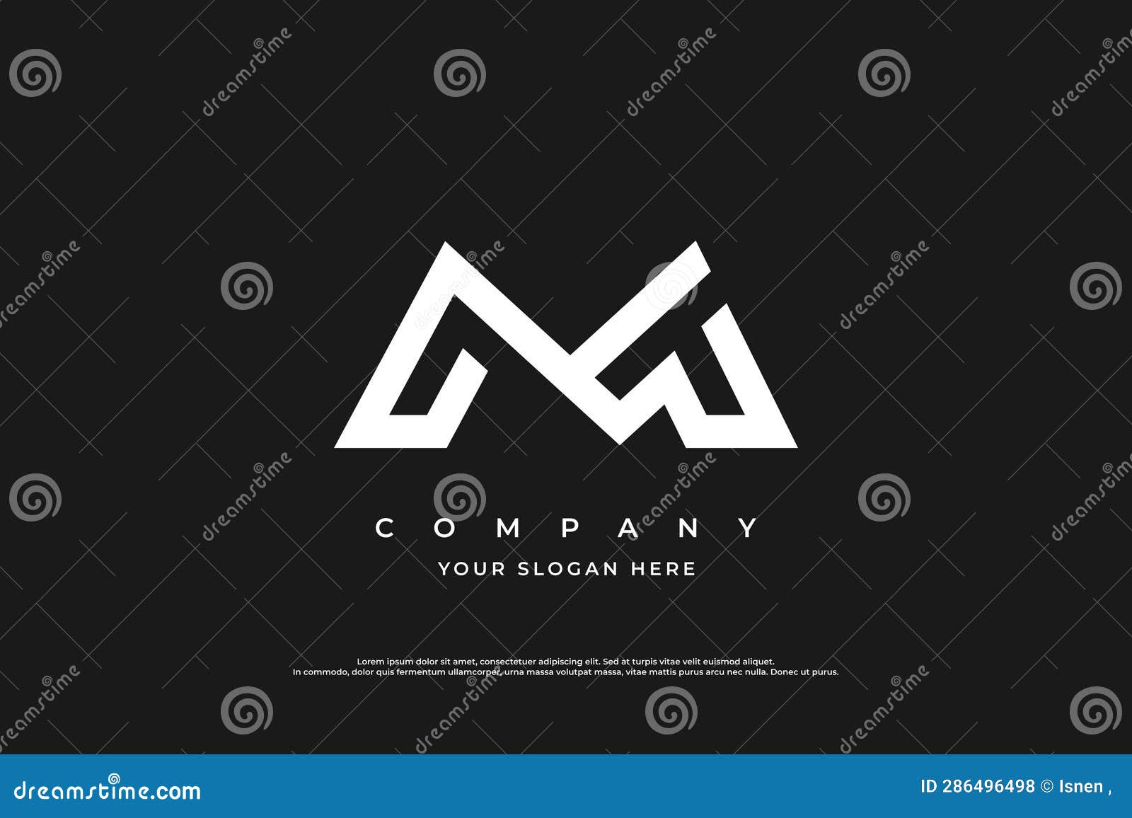Minimalist Letter M Logo Design Stock Illustration - Illustration of ...