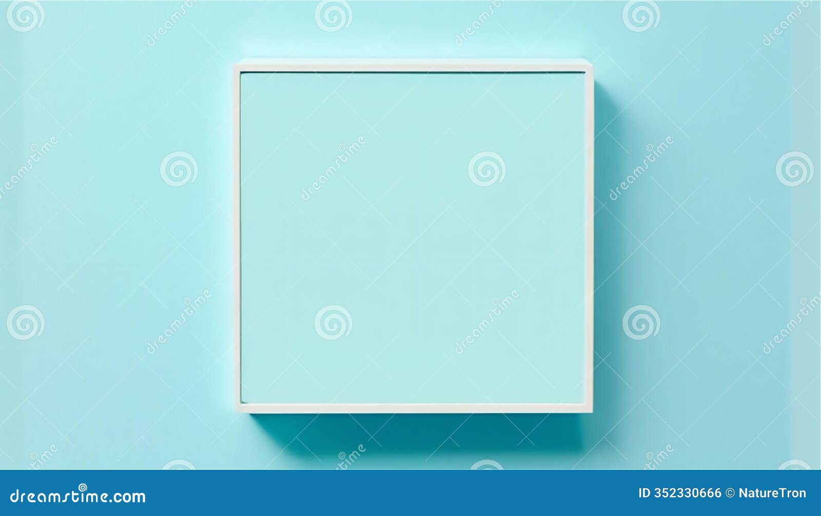 Minimalist Light Blue Square Frame on Pastel Background Stock ...