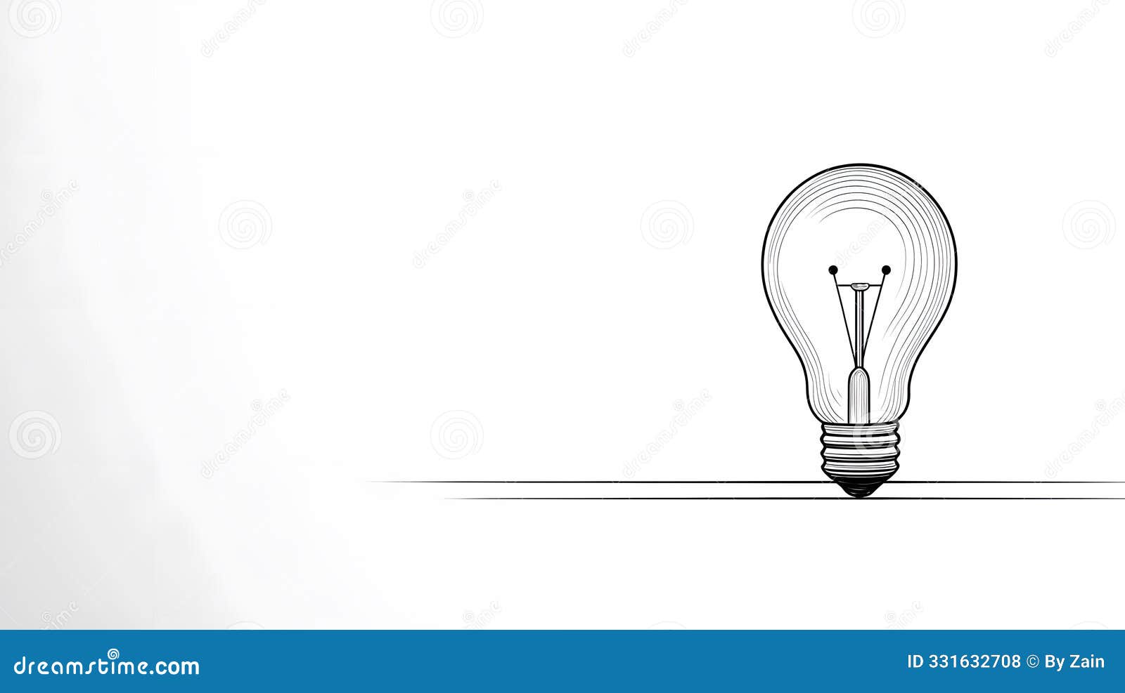 Minimalist Light Bulb Illustration on White Background Concept of ...