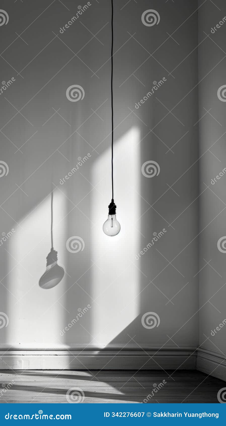 Minimalist Light Bulb in a Simple Space Generative AI Stock ...
