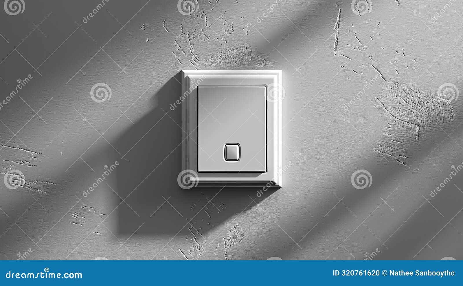Minimalist Light Switch on Textured Wall with Dramatic Shadows. Modern ...