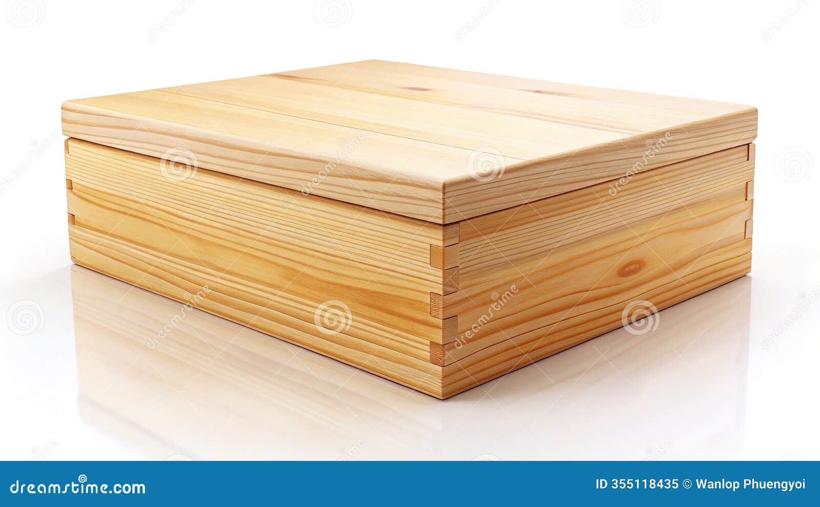 Minimalist Light Wooden Box Mockup Empty Rectangle Container for ...