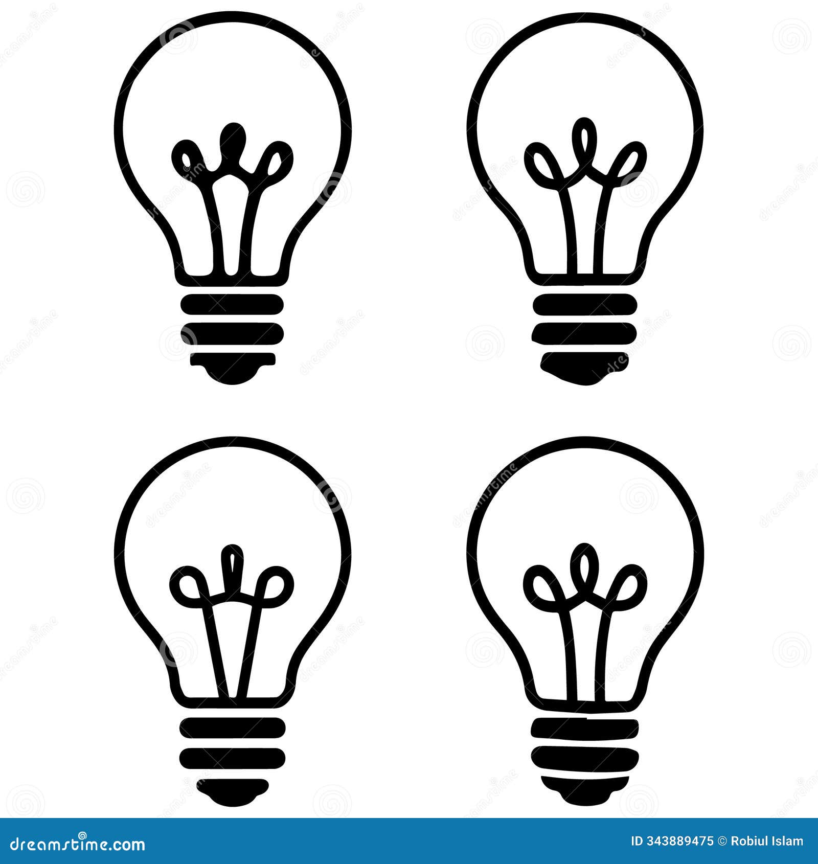Minimalist Lightbulb Silhouette with Single Line Vector Design Stock ...