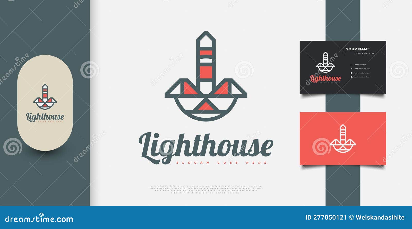 Minimalist Lighthouse Logo Design Template. Searchlight or Beacon Logo ...