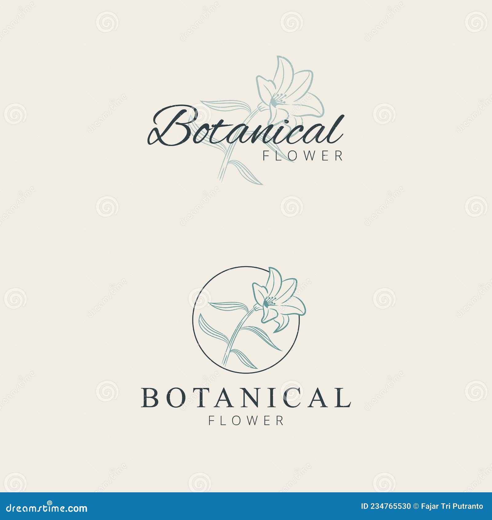 Minimalist Lily Flower Logo Design Hand Drawing Stock Vector ...