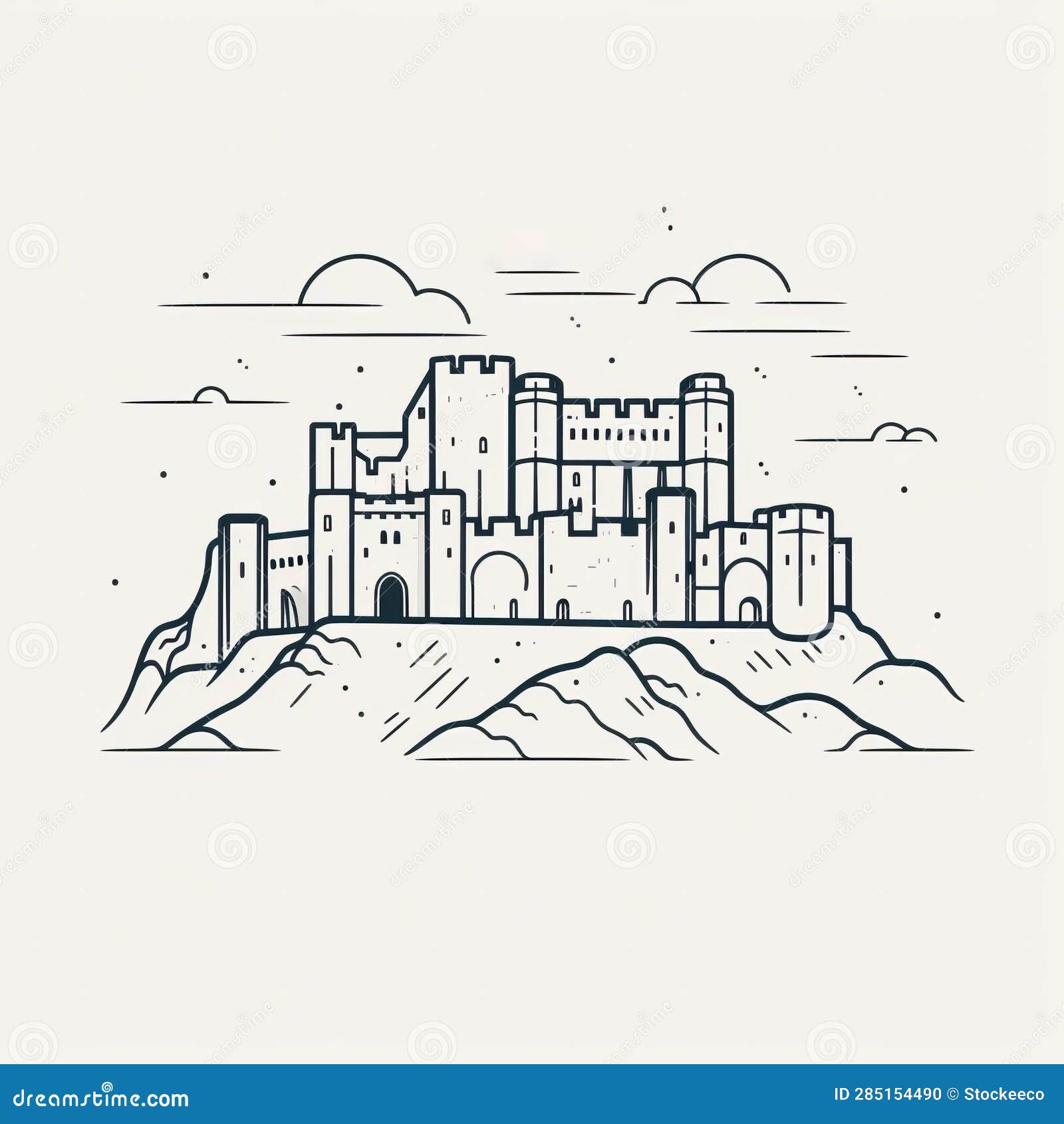 Minimalist Line Art of Clitheroe Castle: Capturing the Essence of Form ...