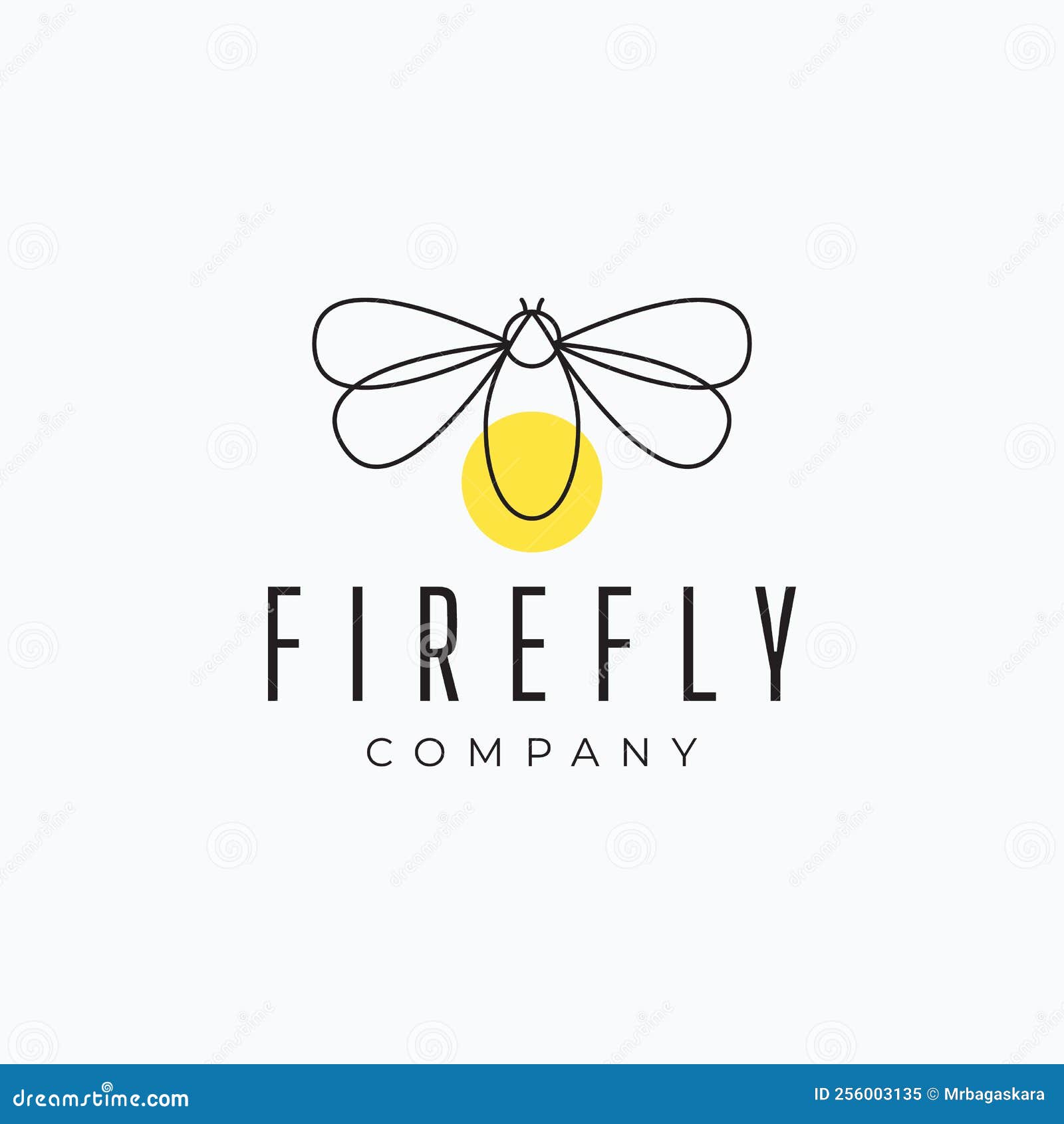 Minimalist Line Art Firefly Logo Vector Illustration Design. Simple ...