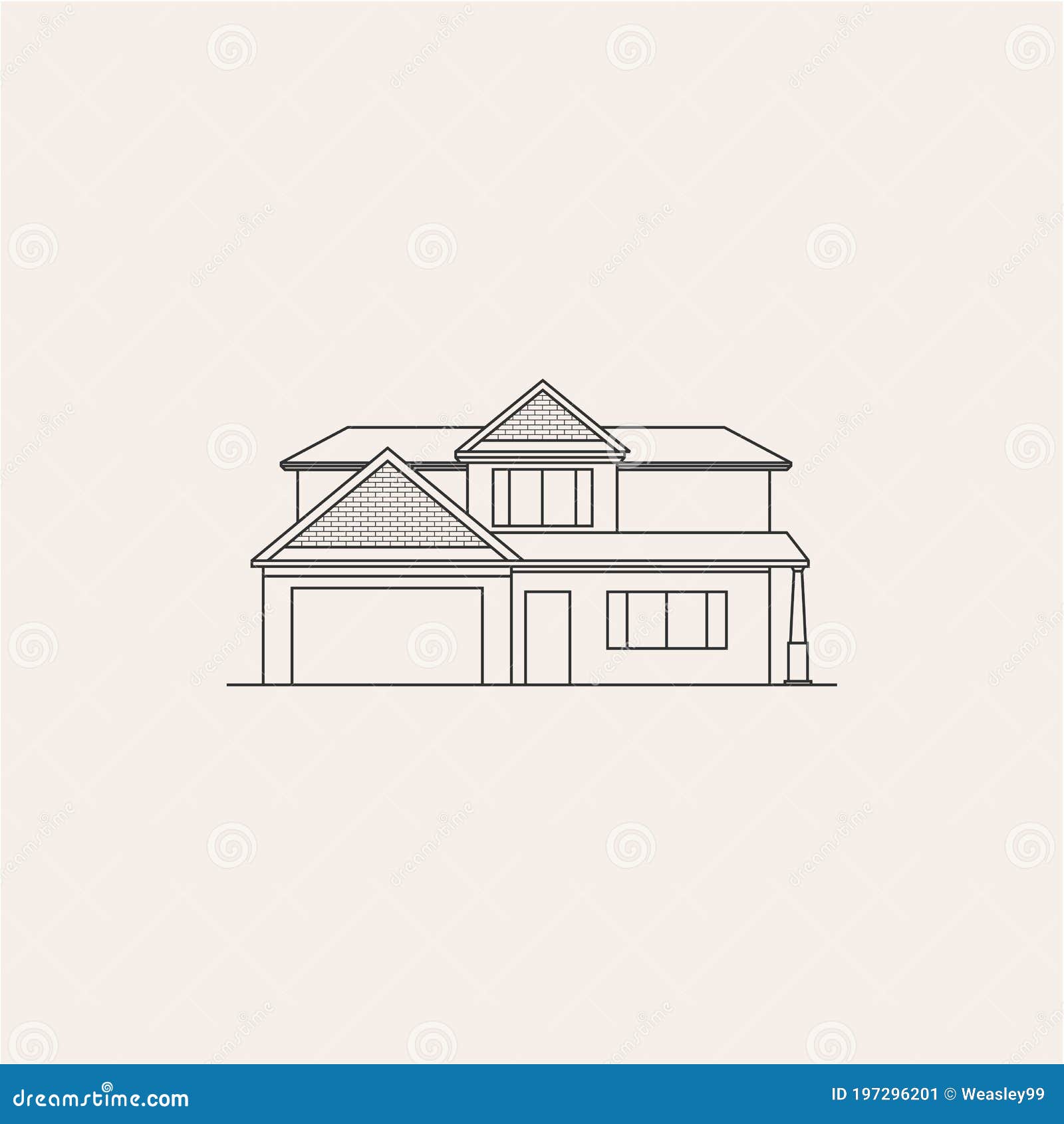 Minimalist Line Art House Illustration Stock Vector - Illustration of ...