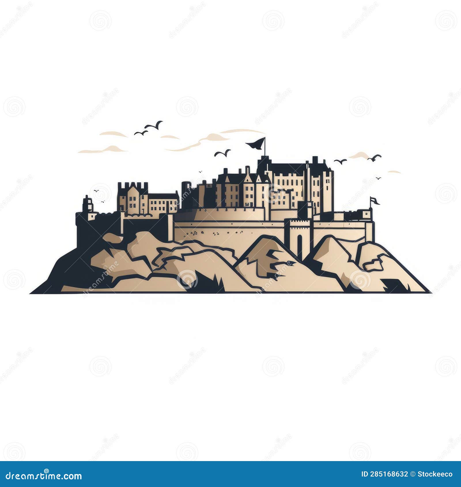 Minimalist Line Art of Stirling Castle Stock Illustration ...
