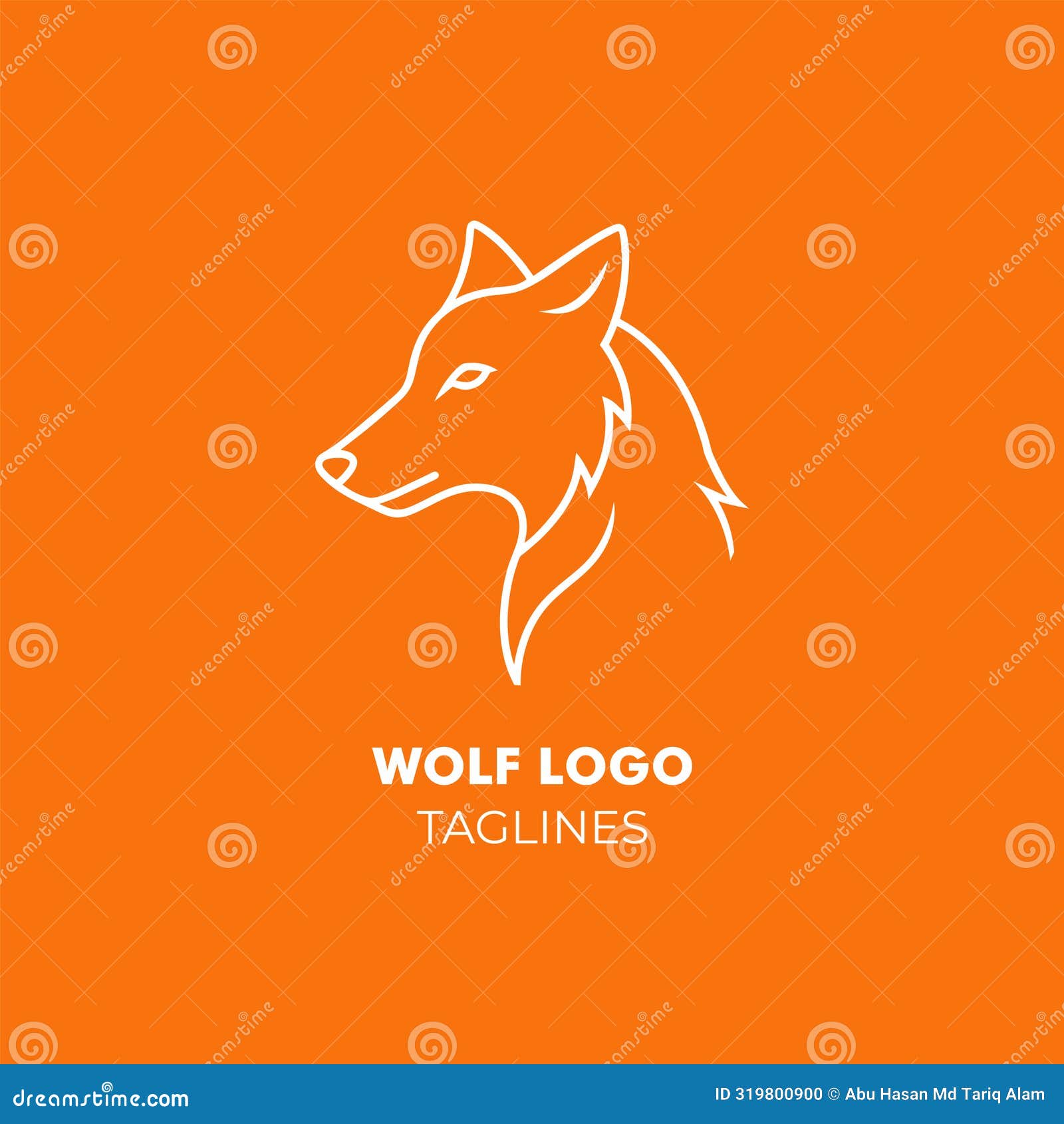 A Minimalist Line Art Wolf Logo Stock Vector - Illustration of ...