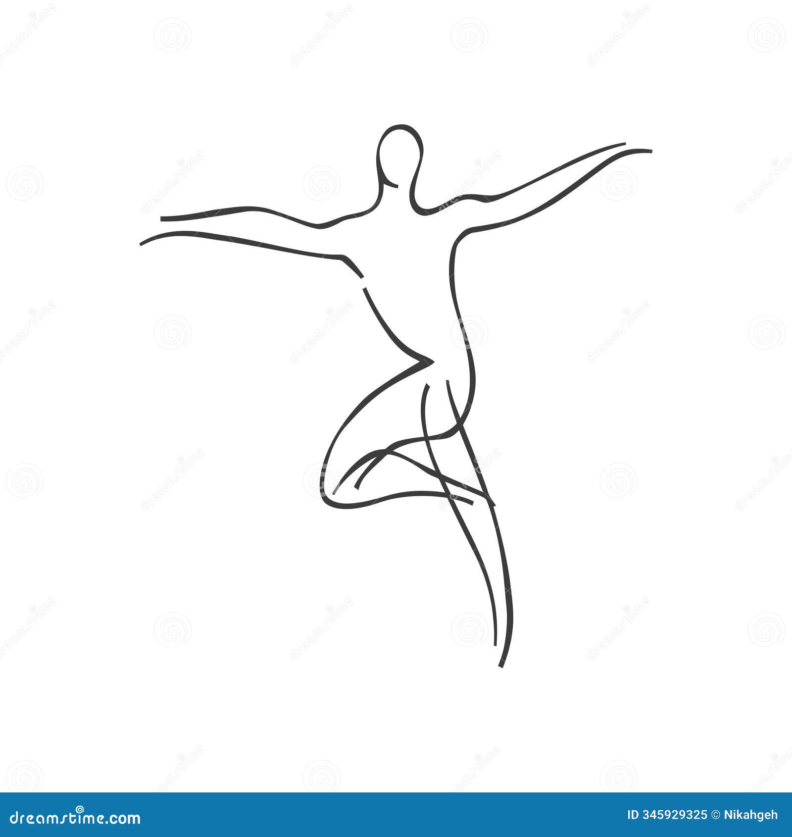 Single-Line Drawing of a Person in a Yoga Pose Stock Illustration ...