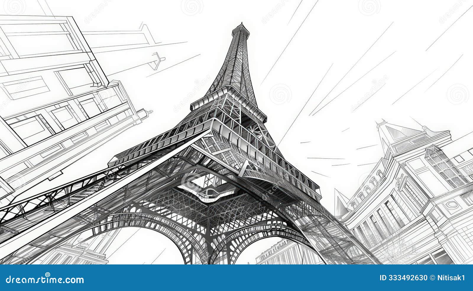 Minimalist Line Drawing Series of Famous Landmarks Stock Illustration ...