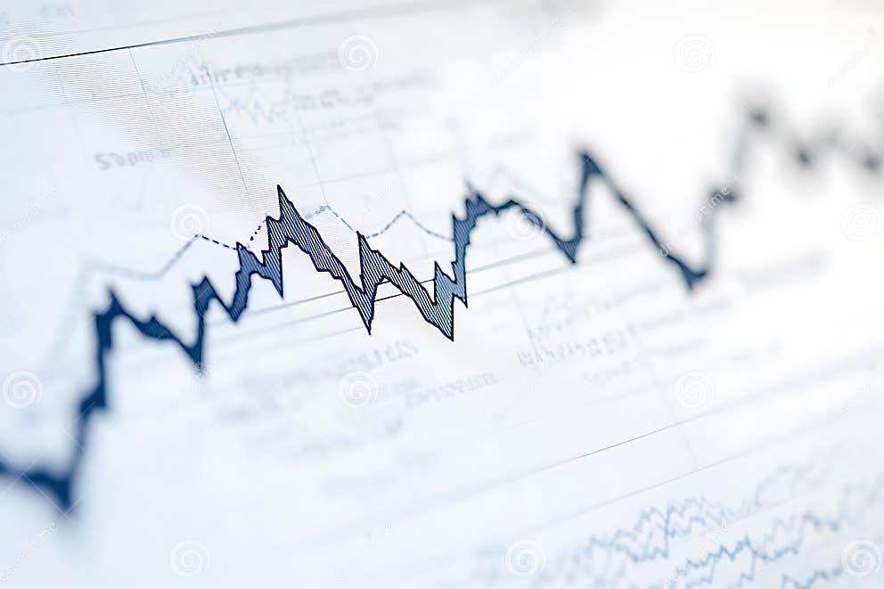 Minimalist Line Graph with Sharp Trendlines on White Background Stock ...