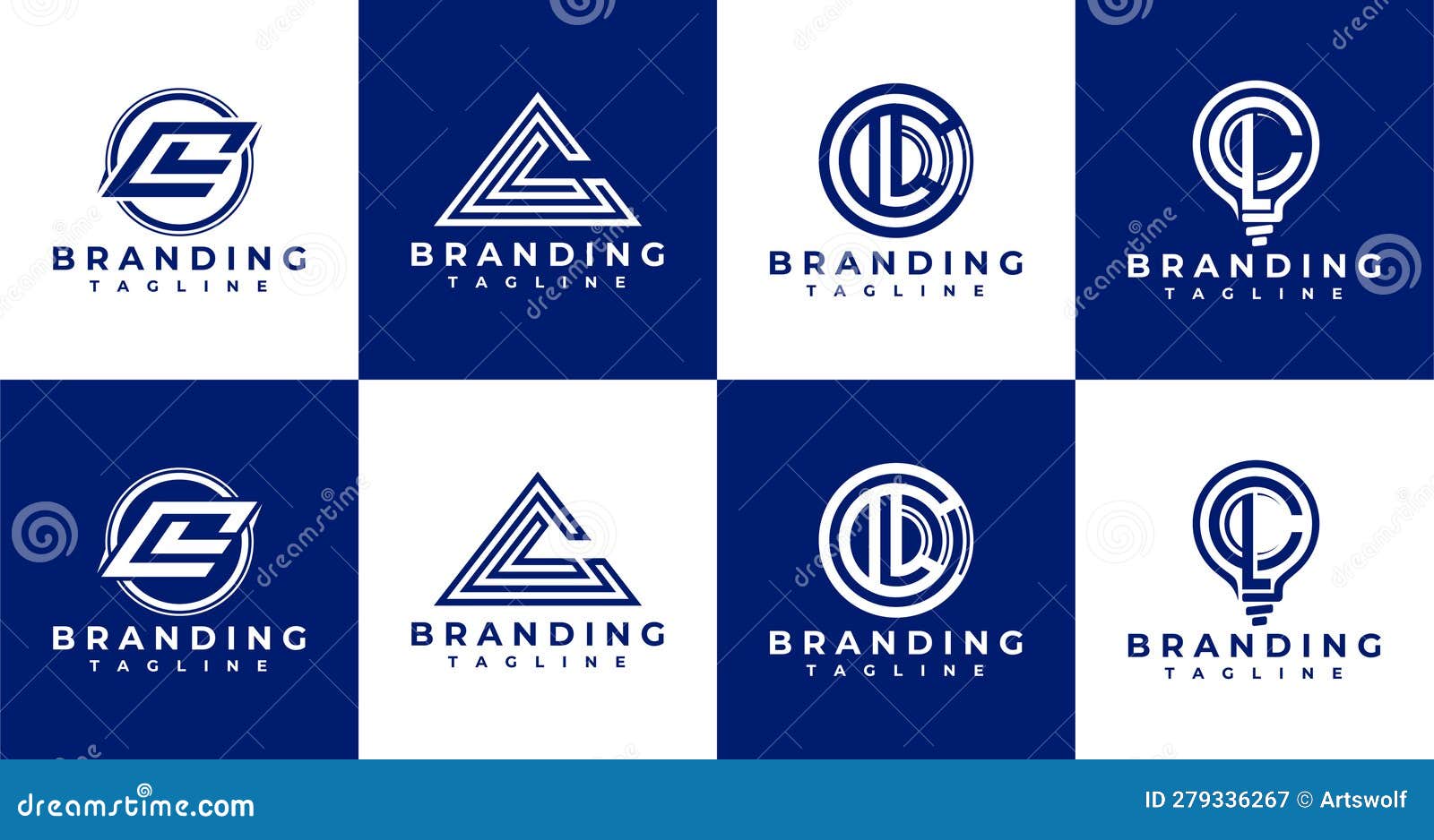 Minimalist Line Letter C L CL LC Logo Design Set. Modern Initial LC CL ...