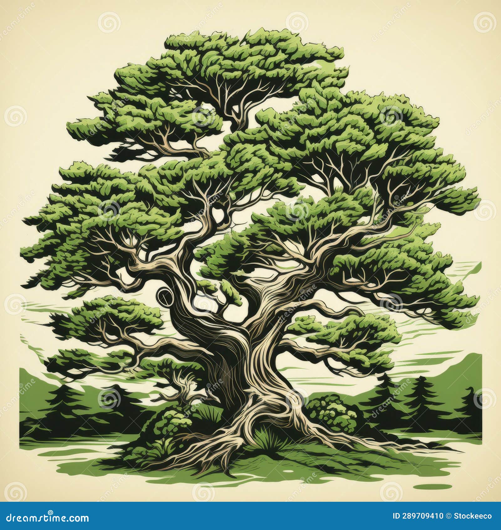 Minimalist Linocut Art: Creating a Simple Cypress Design with Negative ...