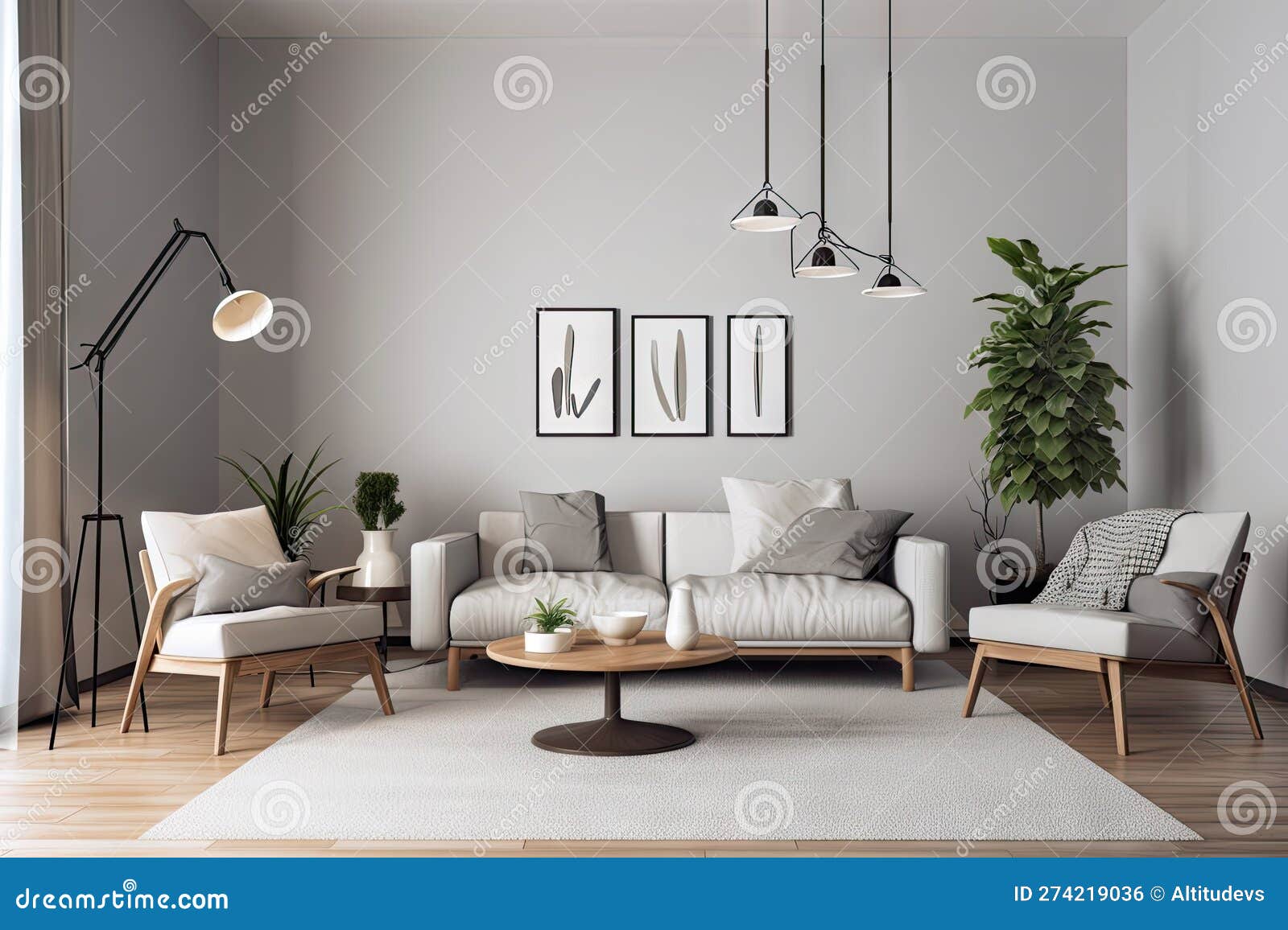 Minimalist Living Room, with Clean Lines and Modern Decor Stock Photo ...