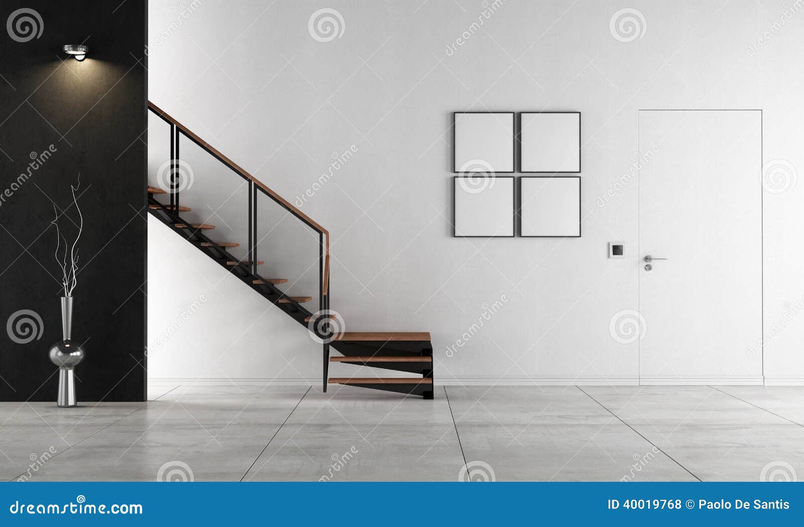 Minimalist Living Room Staircase Rendering Stock Illustrations – 96 ...
