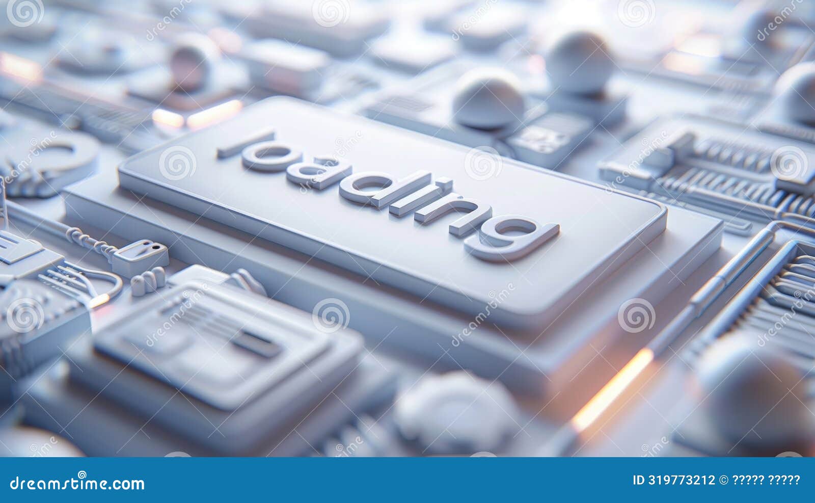 Minimalist Loading Word with Loading Bar Icons on White Background for ...