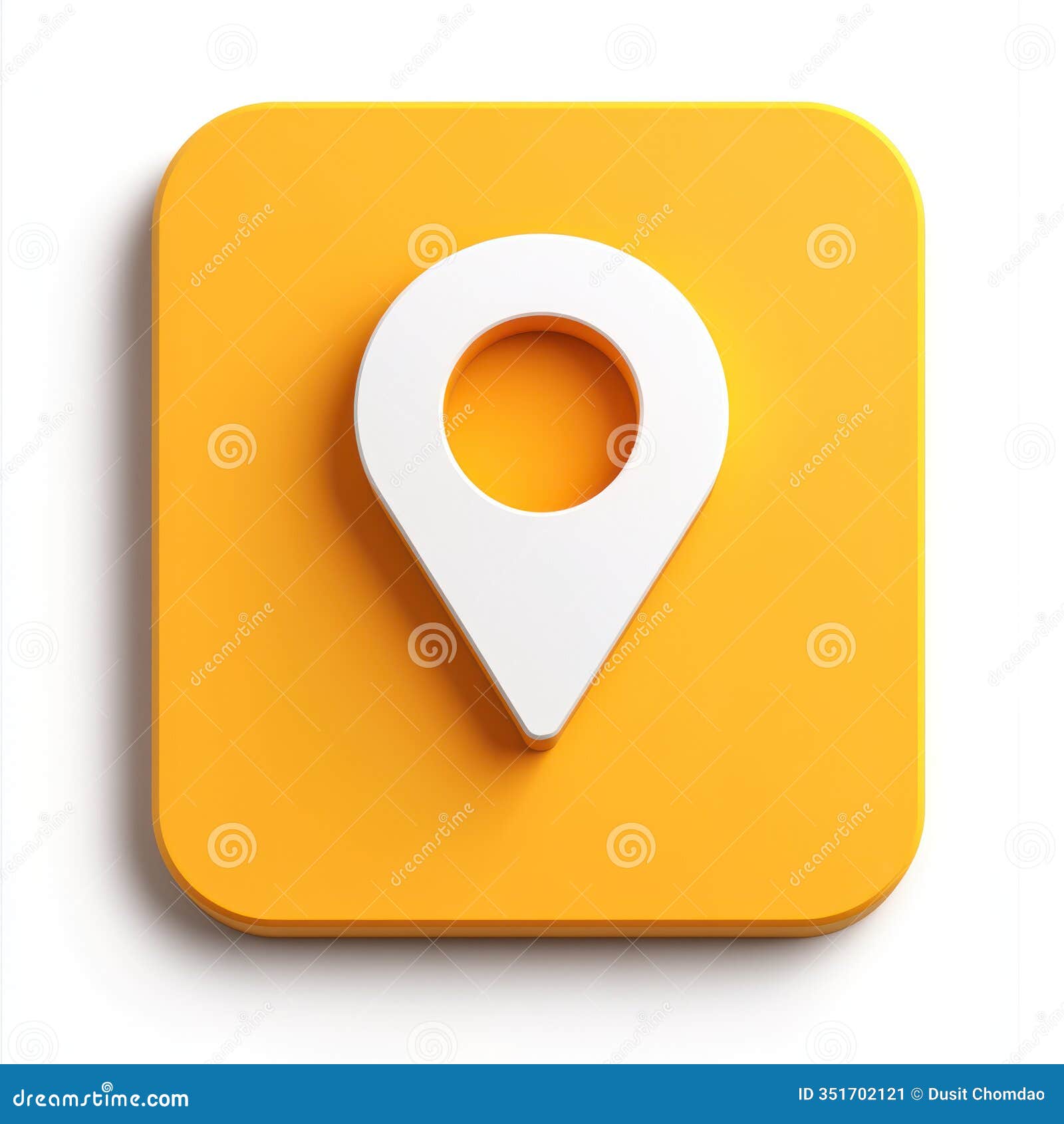 Minimalist Location Icon in Bright Orange with White Marker Design. Perfect for Navigation Apps ...