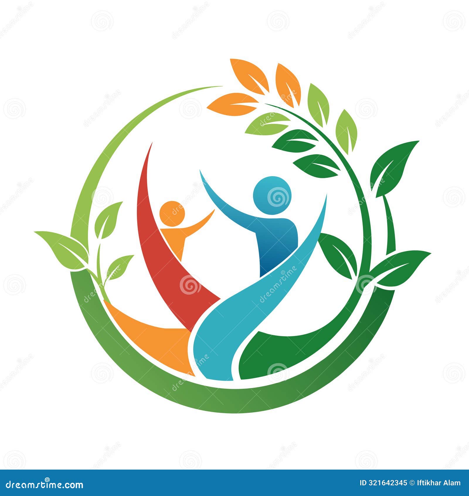 A Minimalist Logo Design with Two Stylized People Reaching Up Inside a ...