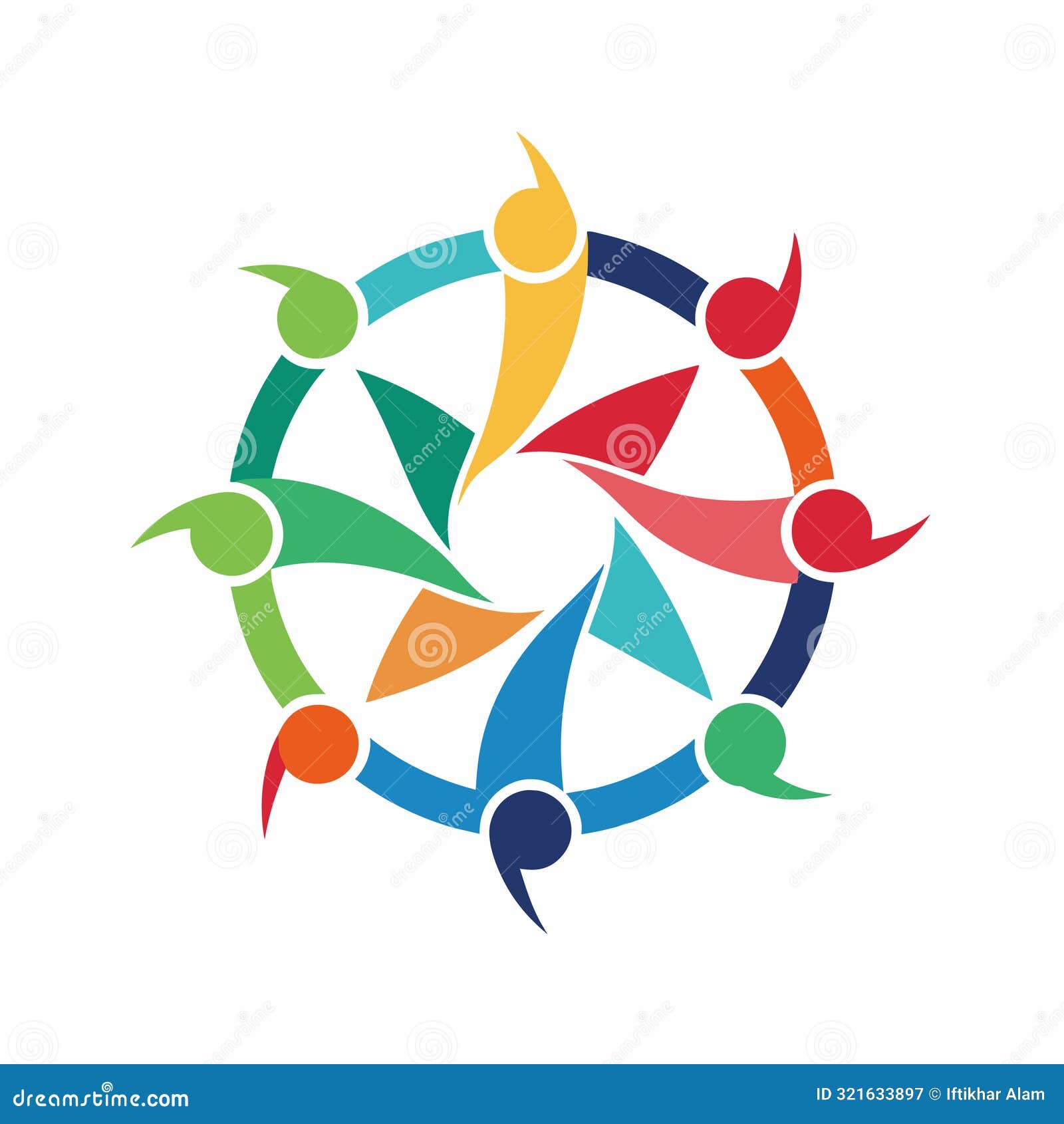 A Minimalist Logo Featuring a Circle of Connected Figures, Symbolizing ...