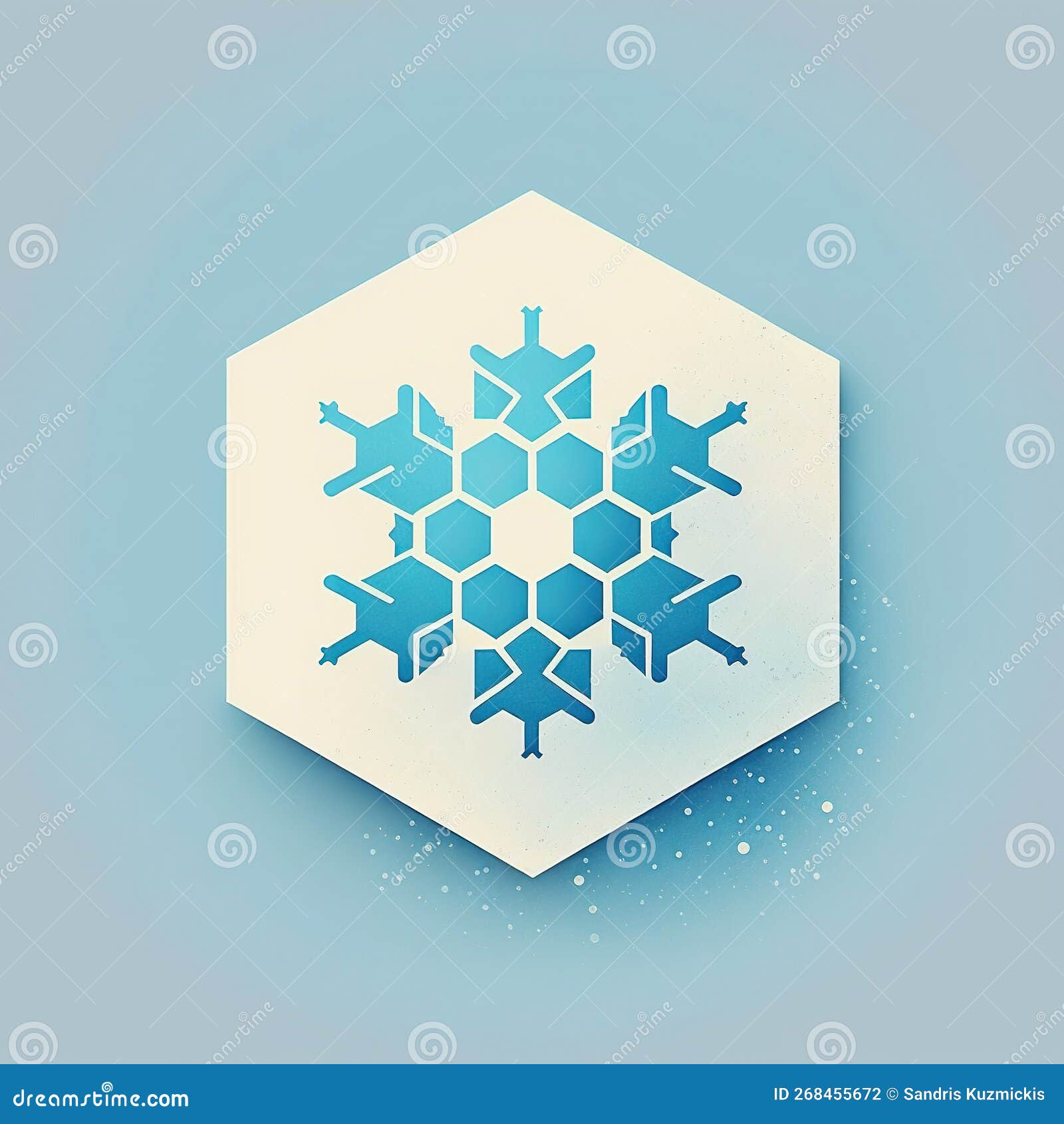 Minimalist Logo in an Hexagon, Representing a Snow Flake. Generative AI ...