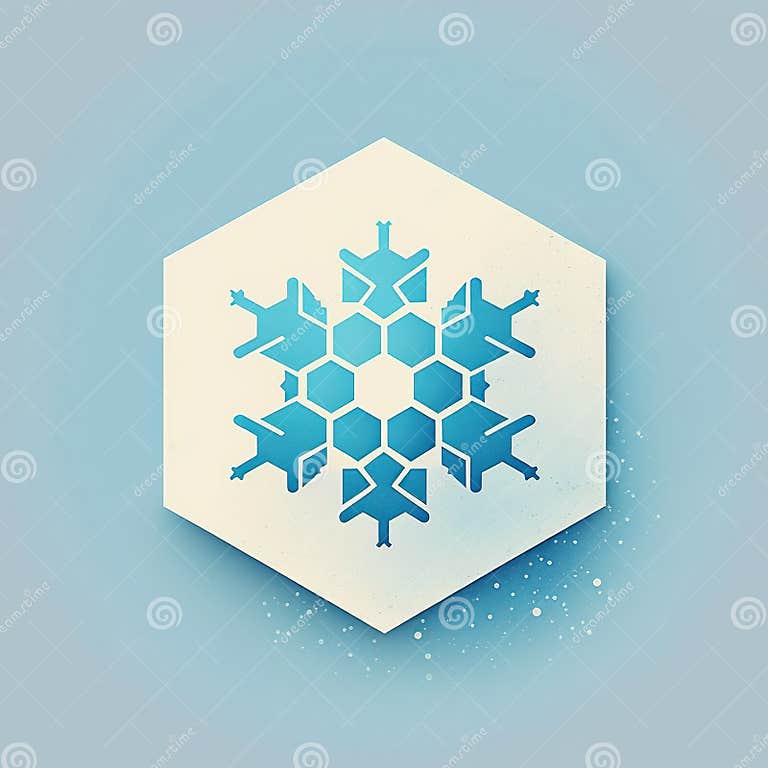 Minimalist Logo in an Hexagon, Representing a Snow Flake. Generative AI ...