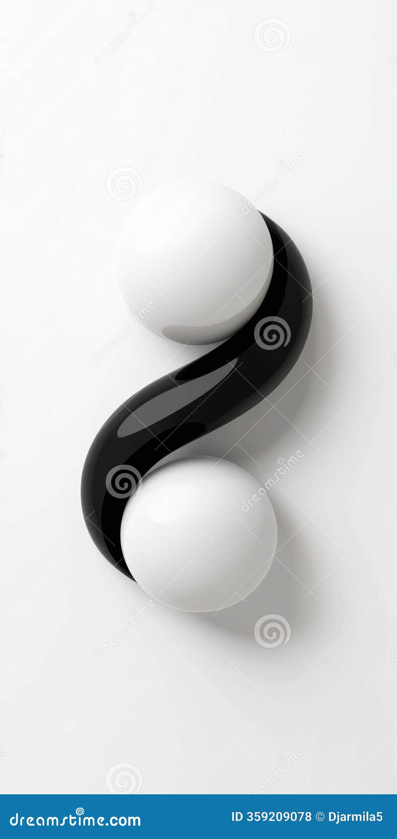Minimalist Logo of Two Black and White Spheres Intertwined, Simple ...