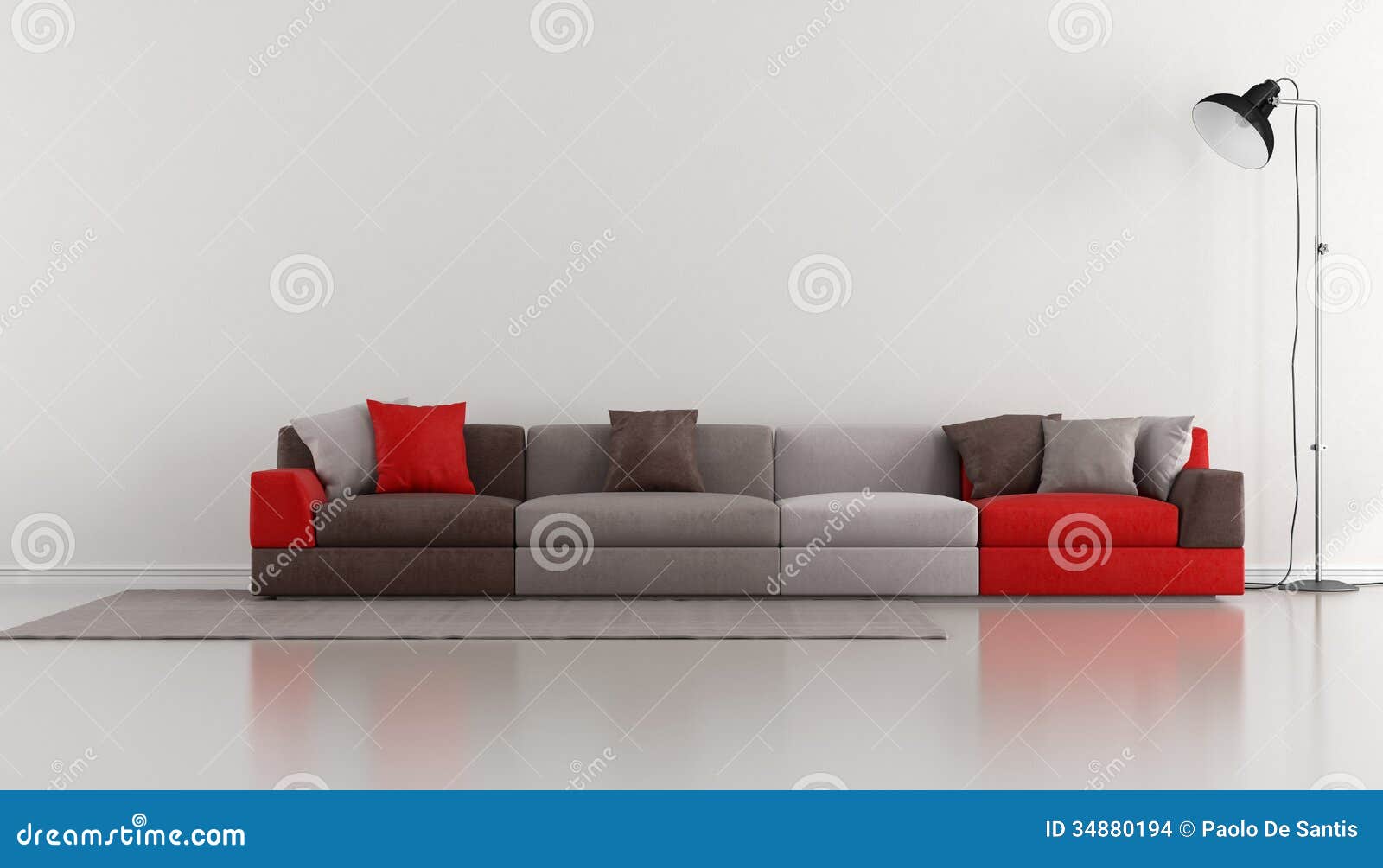 Minimalist Lounge with Colorful Modern Stock Illustration ...