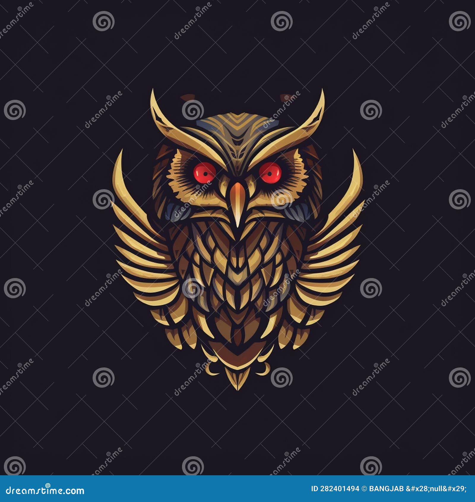 Minimalist Luxury Colored Owl 2D Logo Illustration Stock Illustration ...