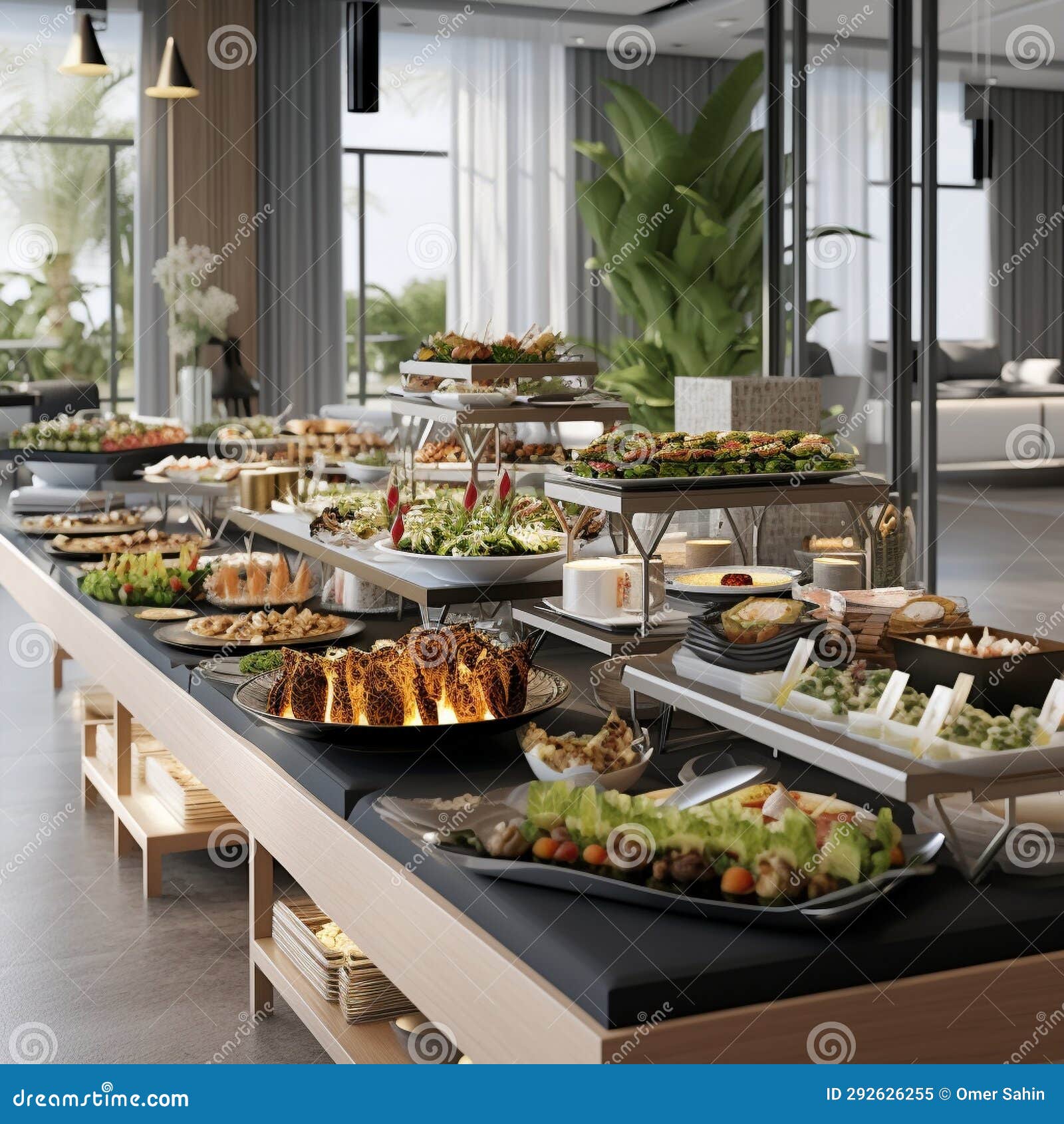 Minimalist Magic: Simplistic Elegance in a Reception Buffet Stock ...