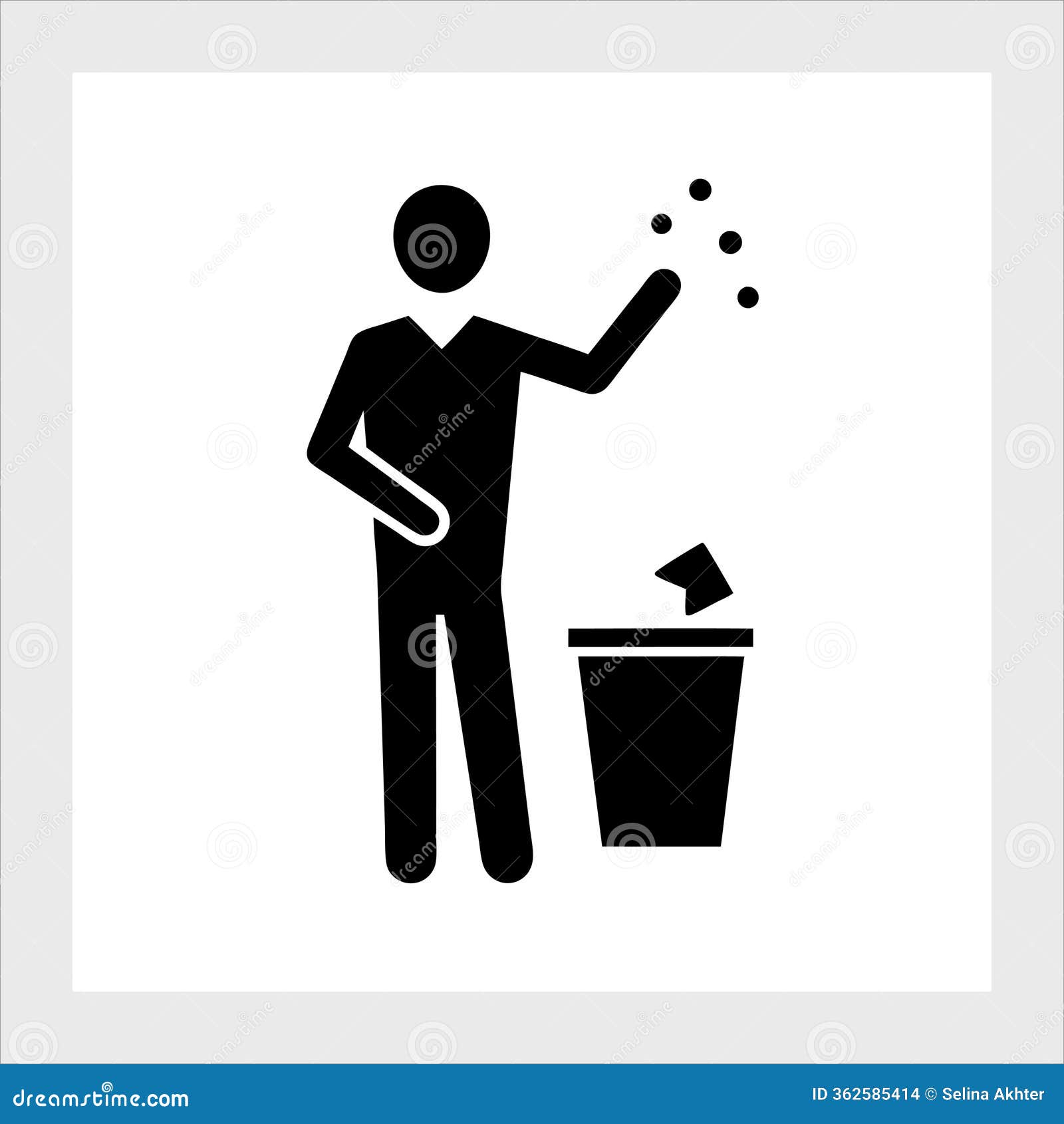 A Minimalist Man Throwing Out Garbage. Stock Illustration ...