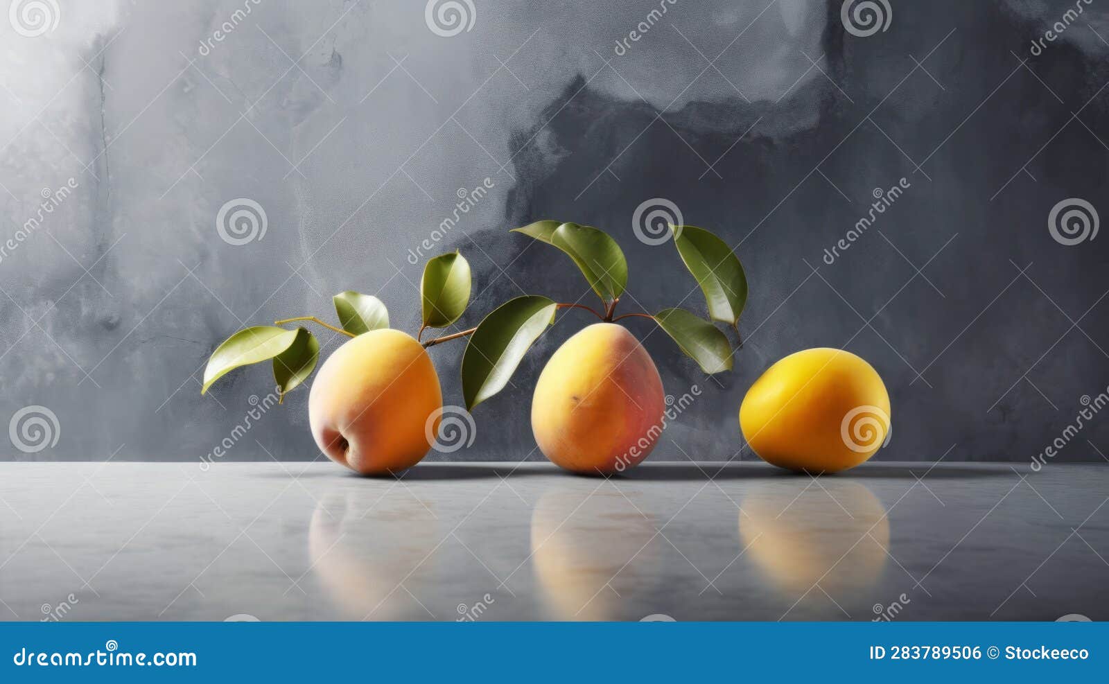 Minimalist Mango Composition on Polished Concrete Surface Stock ...