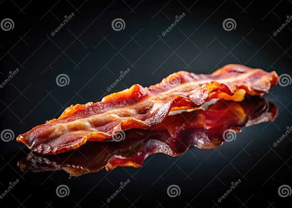 A Minimalist Masterpiece Crispy Bacon Sizzling Under Dramatic Studio ...